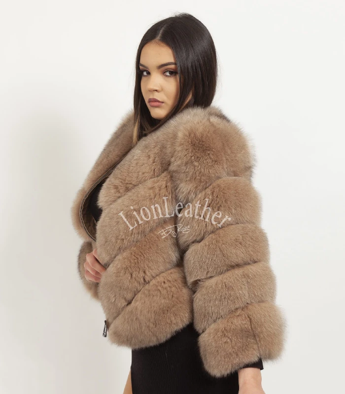 Ženska bunda sa prirodnim krznom – Mina Brown