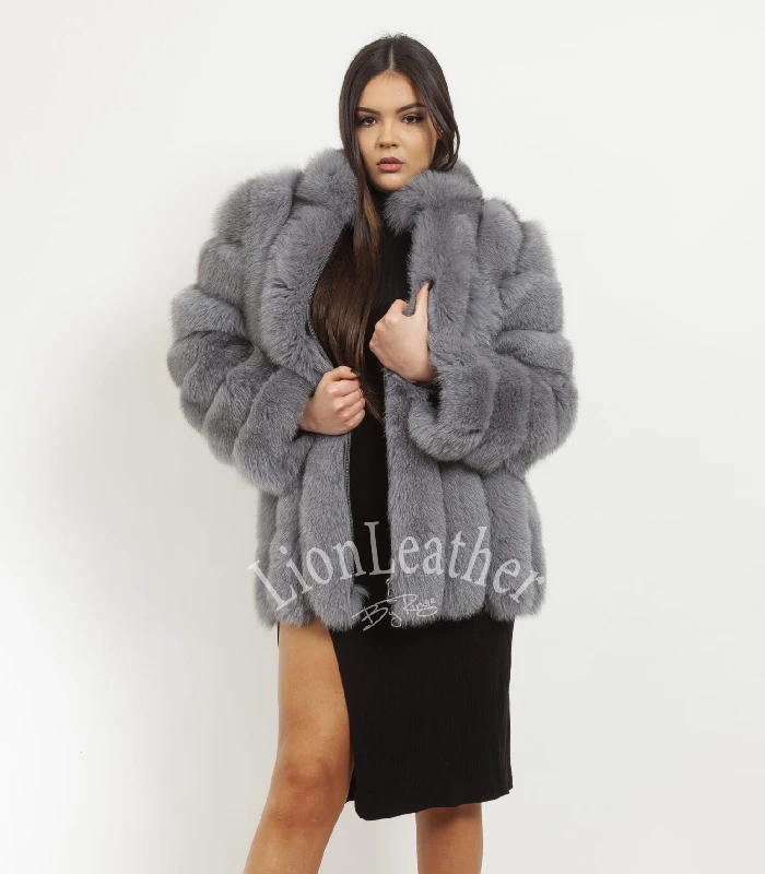 Bunda sa prirodnim krznom – MINA Silver