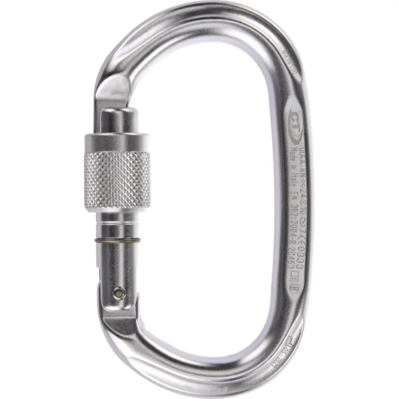 Climbing Technology Pillar SG ovalni karabiner sa bravicom srebrni