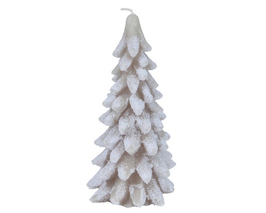 NG dekoracija - CANDLE SNOW TREE 20cm 215817 - Light Grey - KMG
