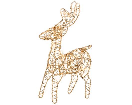 NG dekoracija - LED REINDEER 21cm 486651 - Gold - KMG