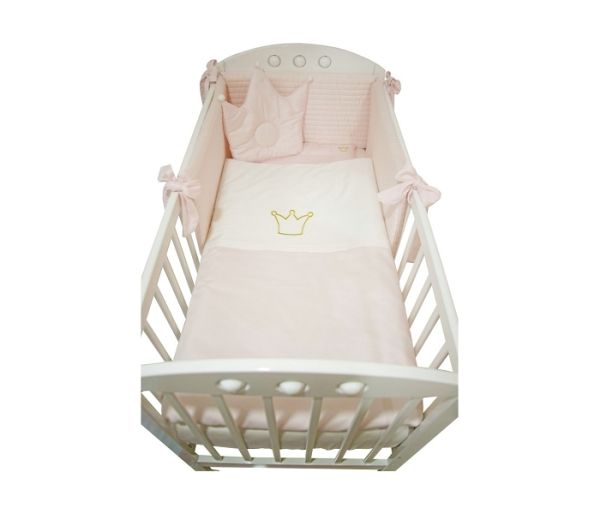 BABY TEXTIL POSTELJINA ZA BEBE KOMPLET - LUX ROZE SATEN OGRADICA