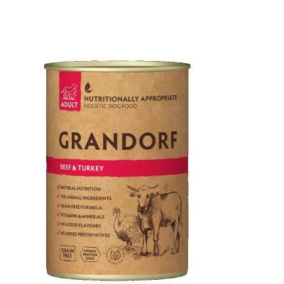 Grandorf Dog Adult Grain Free Konzerva Govedina & Ćuretina 400g