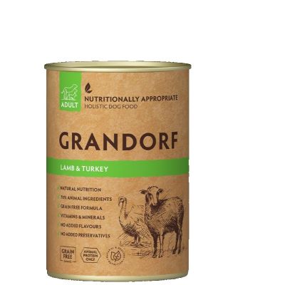 Grandorf Dog Adult Grain Free Konzerva Jagnjetina & Ćuretina 400g