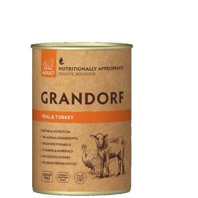 Grandorf Dog Adult Grain Free Konzerva Teletina & Ćuretina 400g