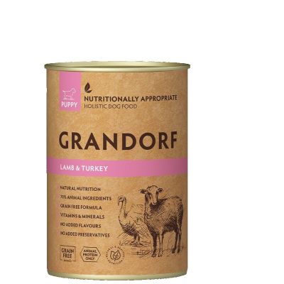 Grandorf Dog Puppy Grain Free Konzerva Jagnjetina & Ćuretina 400g