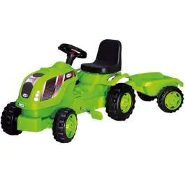 Traktor sa prikolicom jednobojni zeleni