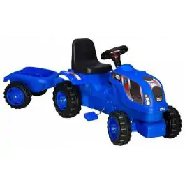 Traktor sa prikolicom jednobojni plavi