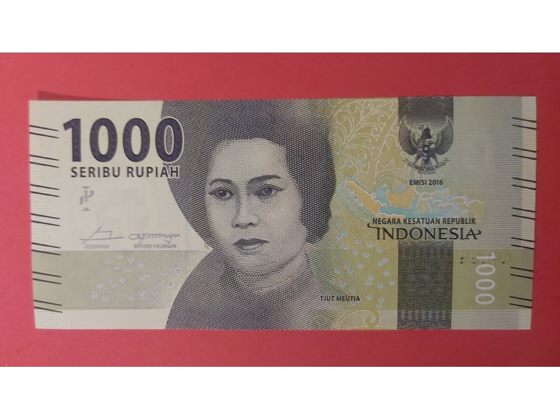 1.000 rupiah 2016 god Indonezija aUNC