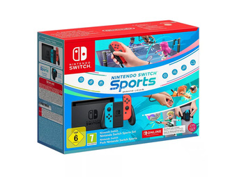 Nintendo Switch Console (Red and Blue Joy-Con) 1.1 + Nintendo Switch Sports