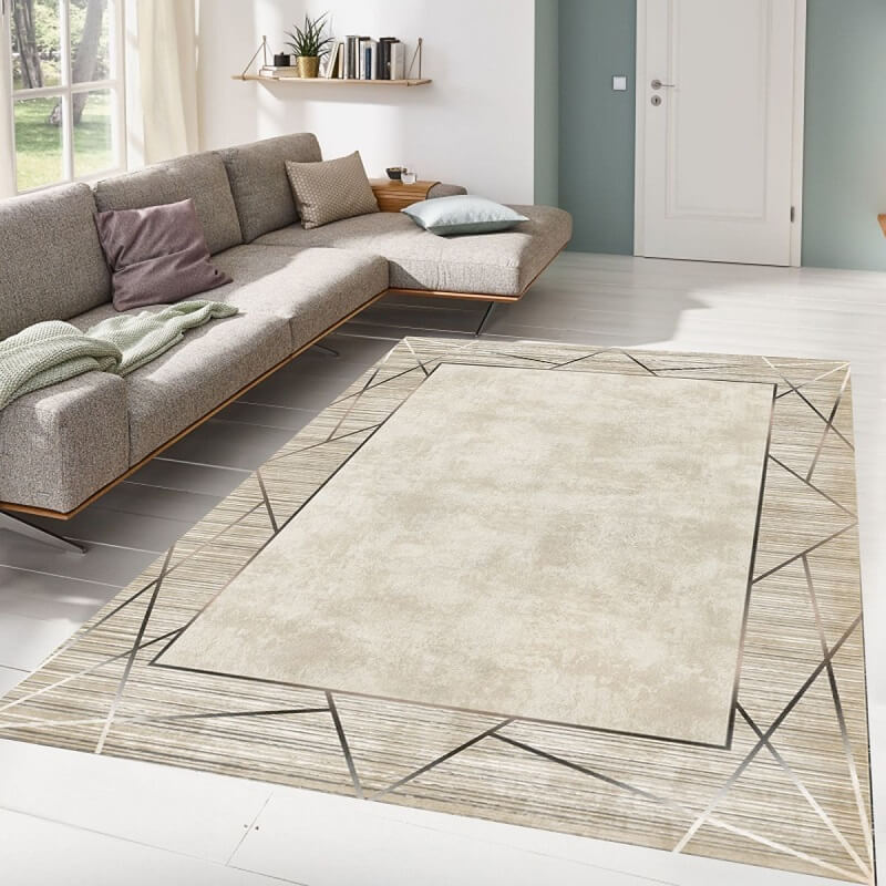 Tepih sa gumenom podlogom 120x180cm – Geometric bež, TG-1077