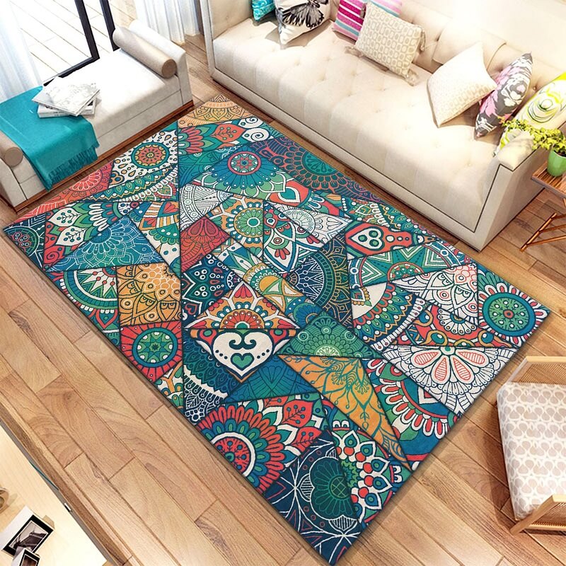 Tepih sa gumenom podlogom 120x180cm – Zeleno šarenilo, TG-1028