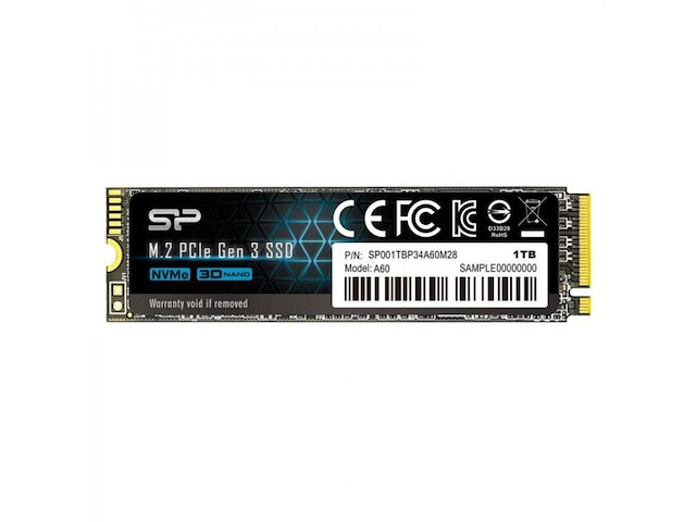 SSD SILICON POWER A60 1TB/M.2/PCle/crna