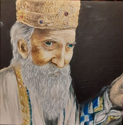 Patrijarh Pavle portret 30x30 ulje na platnu