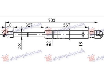 AMORTIZER HAUBE (734L-320N) VW PASSAT 11-15