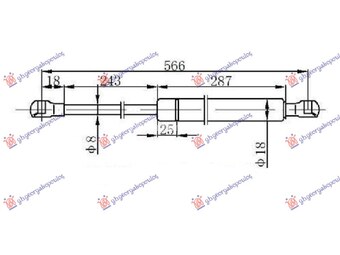 AMORTIZER HAUBE (565L-290N) PEUGEOT RCZ 11-