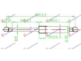 AMORTIZER GEPEK VRATA (585L-500N) CHEVROLET CAPTIVA 12-