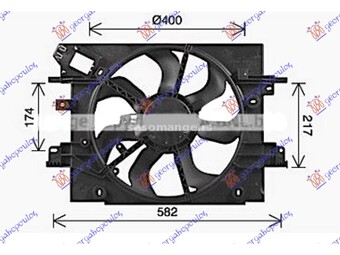 VENTILATOR 1.2/1.6 BENZIN - 1.5 DCI DIZEL (400mm) (2 PIN) DACIA LODGY 12-