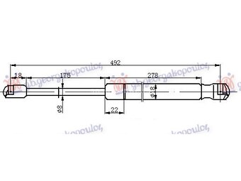 AMORTIZER GEPEK VRATA (492L-475N) CITROEN C4 11-20