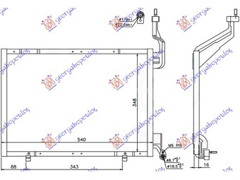 HLADNJAK KLIME 1.6 TDCi (54x34.8x16) -14 FORD B-MAX 12-