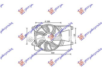 VENTILATOR KOMPLET (1.4i 8V/16V) (+AC) FIAT DOBLO 15-