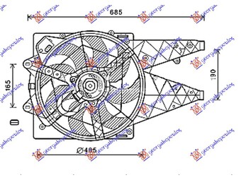 VENTILATOR KOMPLET (1.3/1.6/2.0 JTD) (-AC) FIAT DOBLO 15-