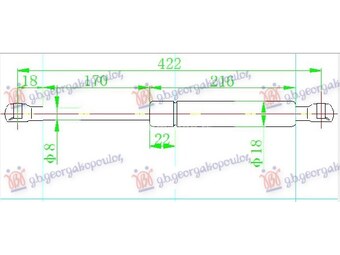 AMORTIZER GEPEK VRATA (424L-380N) DS DS3 16-