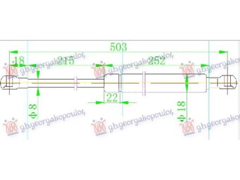 AMORTIZER GEPEK VRATA (500L-440N) ALFA ROMEO GIULIETTA 10-