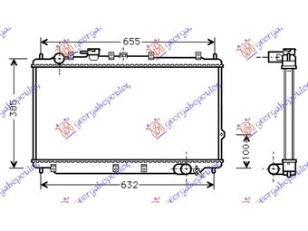 HLADNJAK MOTORA BENZIN (34.5x70) KIA SHUMA 96-01