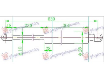 AMORTIZER GEPEK VRATA (620L-625N) CITROEN BERLINGO 08-15