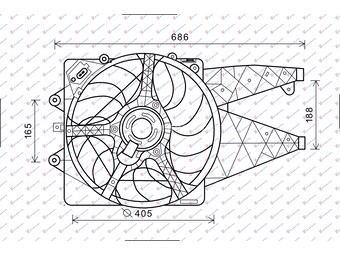 VENTILATOR KOMPLET (BENZIN/DIZEL) ALFA ROMEO MITO 08-