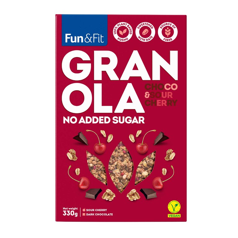 Fun&fit granola čoko višnja 330g fun&fit