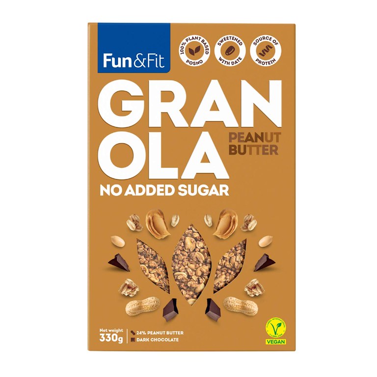 Fun&fit granola kikiriki puter 330g fun&fit