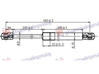 AMORTIZER GEPEK VRATA (485L-525N) DODGE CALIBER 07-