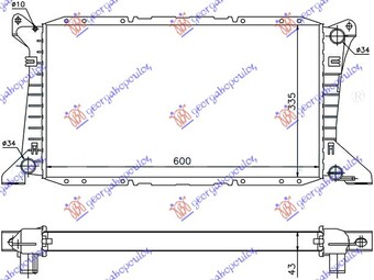 HLADNJAK MOTORA 2.0 BENZIN (-AC) (60x33.3) FORD TRANSIT 95-00