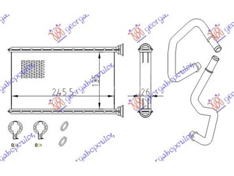 GREJAC KABINE (B) (+/-AC) (135x245) (KOMPLET SA CEVIMA) DODGE NITRO 07-