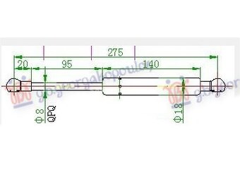 AMORTIZER GEPEK VRATA (275L-590N) AUDI 80 86-91