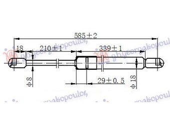 AMORTIZER HAUBE (584L-280N) MERCEDES CLC (W203) COUPE 01-08