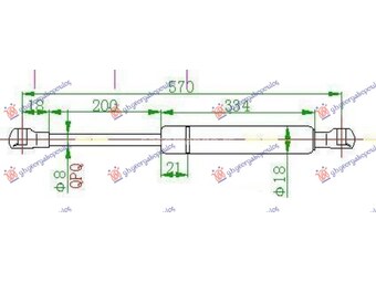 AMORTIZER GEPEK VRATA (570L-630N) HYUNDAI MATRIX 01-08