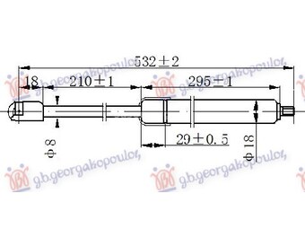 AMORTIZER HAUBE (525L-280N) MERCEDES CLC (W203) COUPE 08-11