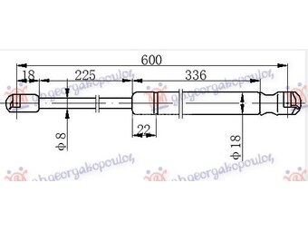 AMORTIZER GEPEK VRATA (600L-670N) CITROEN NEMO 08-