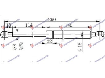 AMORTIZER GEPEK VRATA (291L-380N) ALFA ROMEO 159 05-11