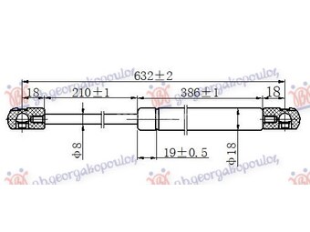 AMORTIZER GEPEK VRATA (632L-600N) PEUGEOT 806 94-02