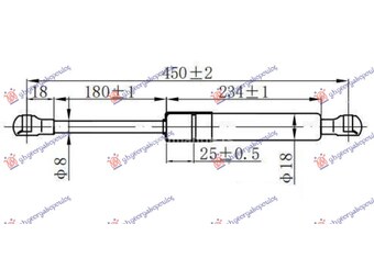 AMORTIZER GEPEK VRATA (451L-385N) RENAULT CLIO 06-09