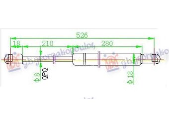 AMORTIZER GEPEK VRATA (527L-350N) SEAT IBIZA 99-02