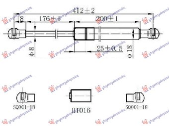 AMORTIZER GEPEK VRATA (412L-340N) RENAULT CLIO 98-01