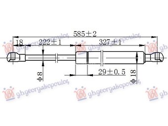 AMORTIZER GEPEK VRATA (585L-300N) PEUGEOT 106 96-03