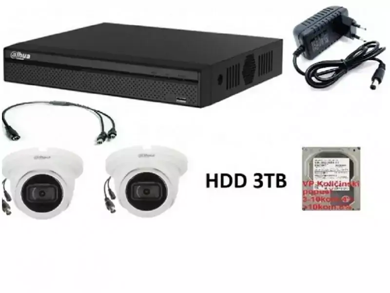 DAHUA -13* 2 KAMERE FULL HD DOME+DVR+HDD+NAPAJANJE 3TB TEHNICKI PREGLED