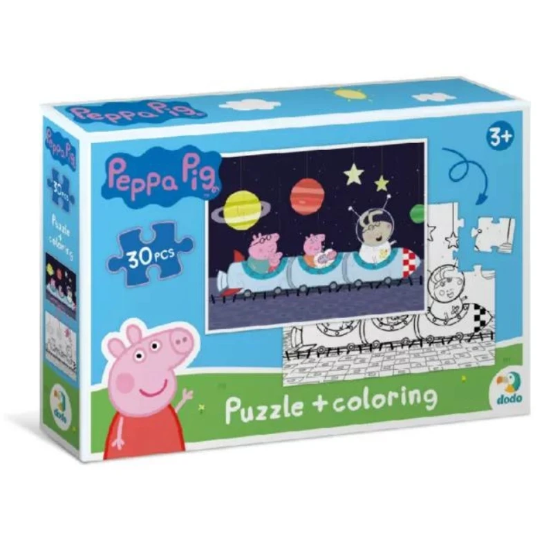 Dodo Peppa Prase puzzle + bojanka 2u1 Svemir, 30 komada
