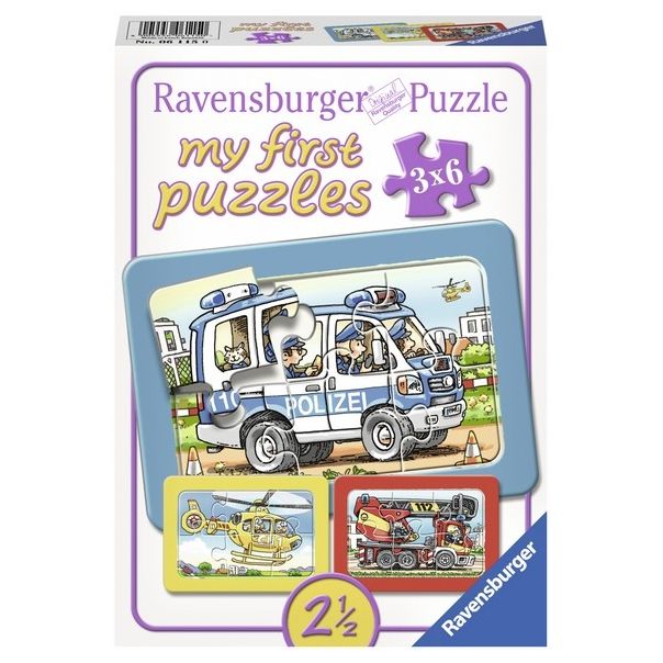 Ravensburger puzzle - Moje prve puzzle, 3 u 1, policija I vatrogasci - 3x6 delova
